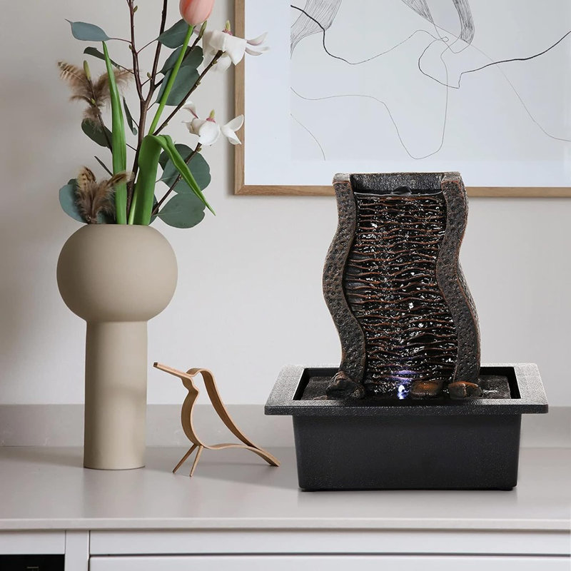 Ebern Designs Water Fountains Indoor Tabletop Water Fountain With ...