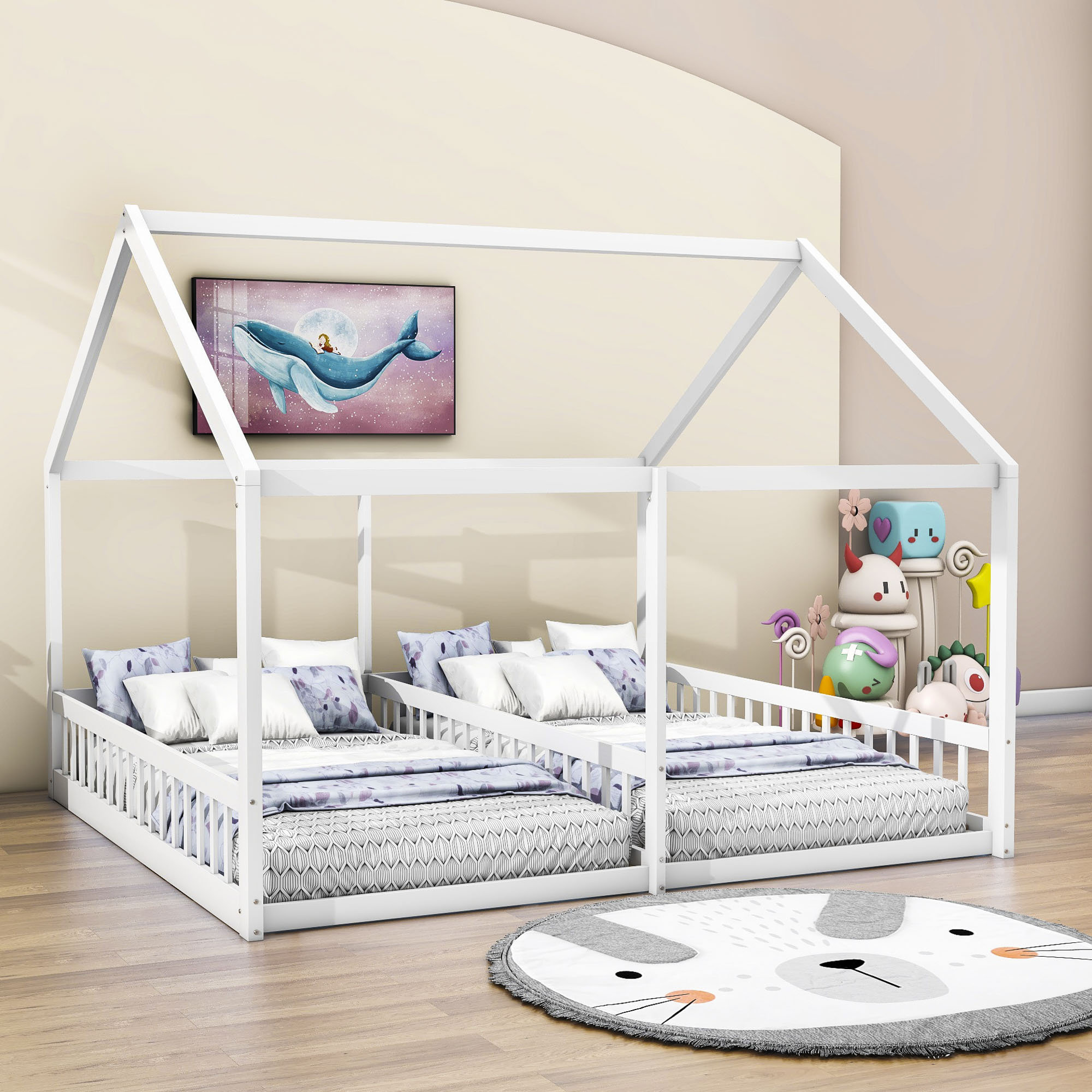 Harper Orchard Pevely Twin Size House Platform Beds with Slats ...