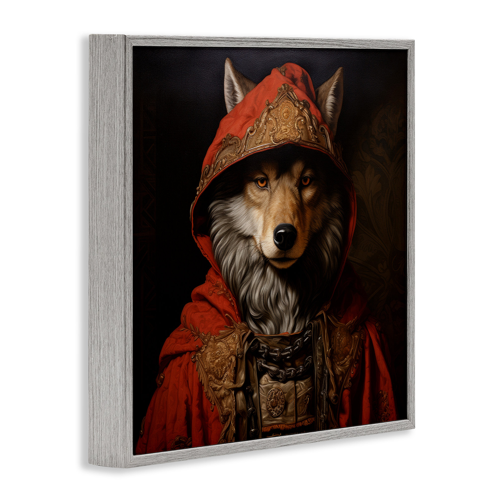 Stupell Industries Wolf with Red Cloak Giclee Art by Lazar Studio | Wayfair