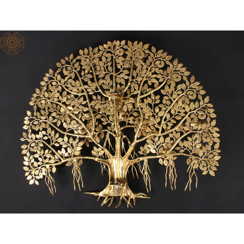 Exotic India Big Banyan Tree in Brass Wall Décor | Wayfair