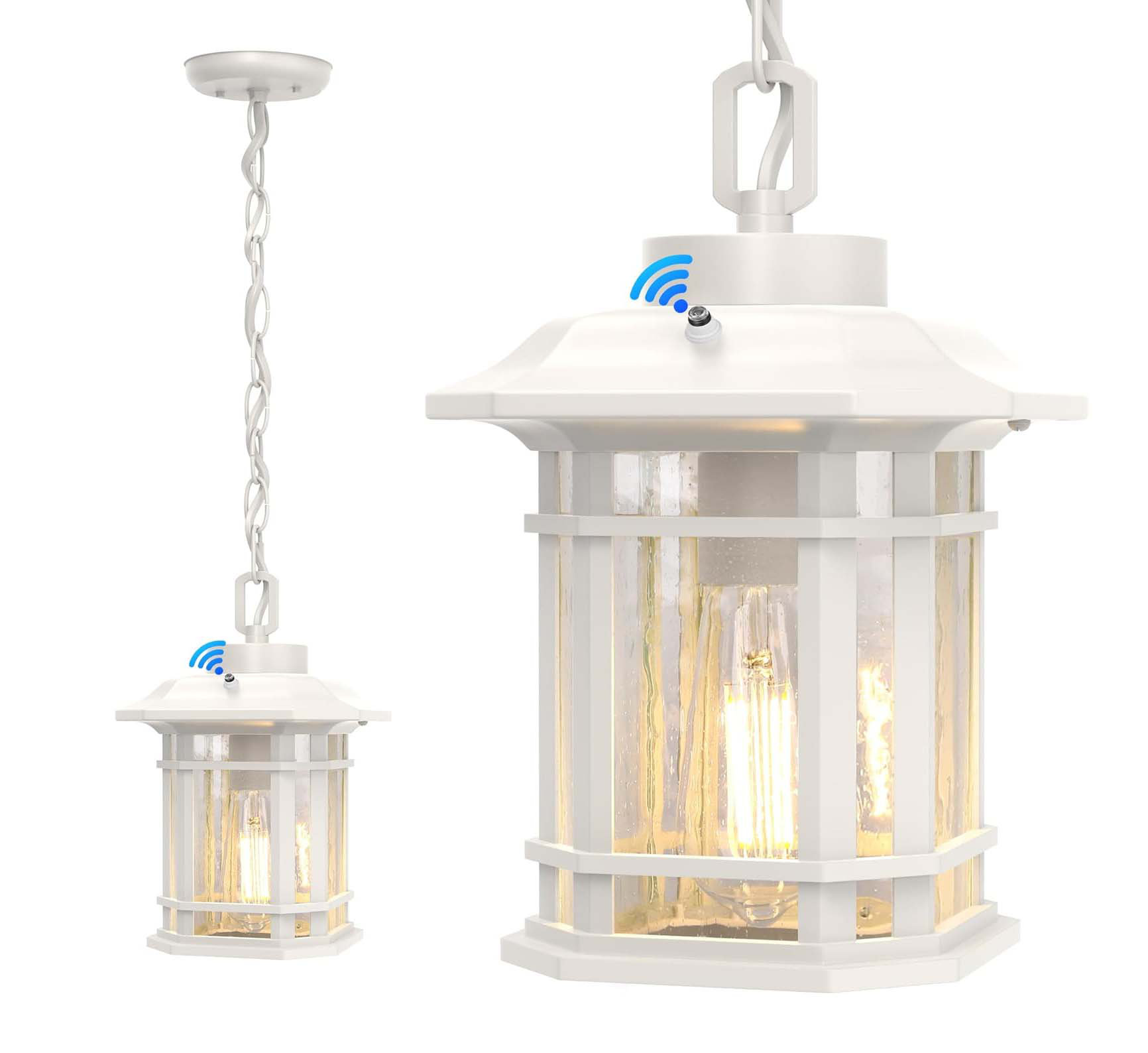 Winston Porter Dusk to Dawn Outdoor Pendant Lights for Porch,Anti-Rust ...