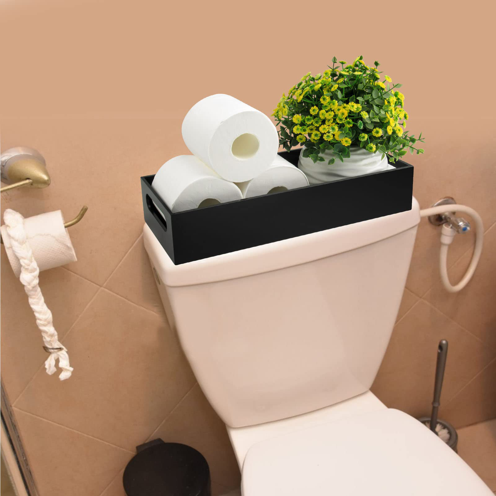 Ivy Bronx Toilet Paper Holder With Storage, Acrylic Toilet Tank Tray ...