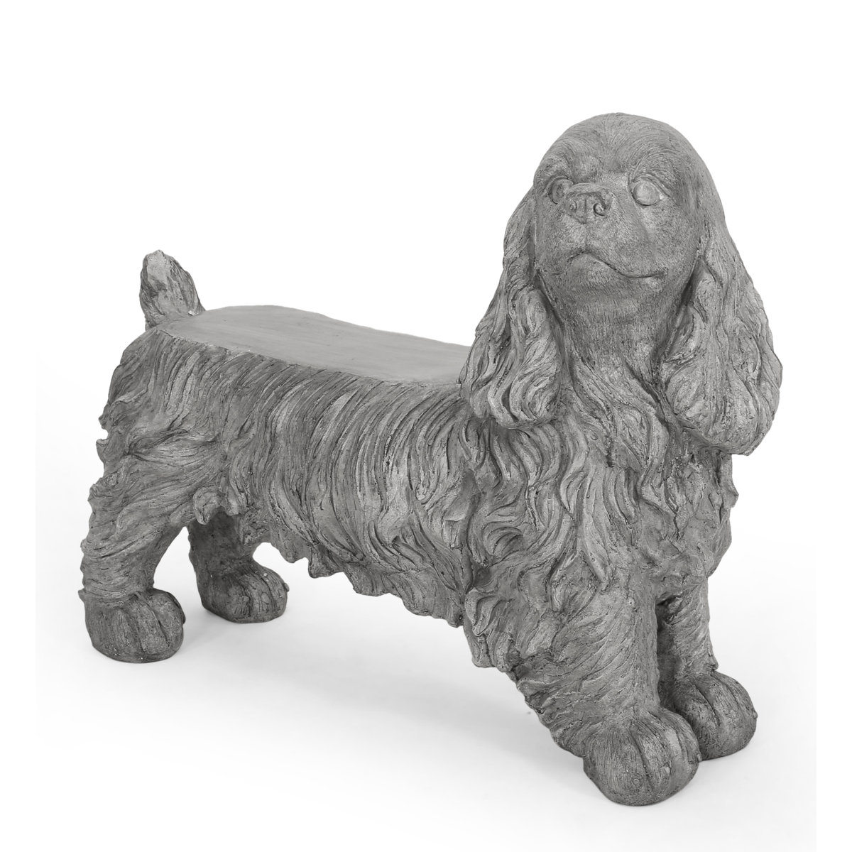 Red Barrel Studio® Jordana Cocker Spaniel Stone Garden Bench & Reviews ...