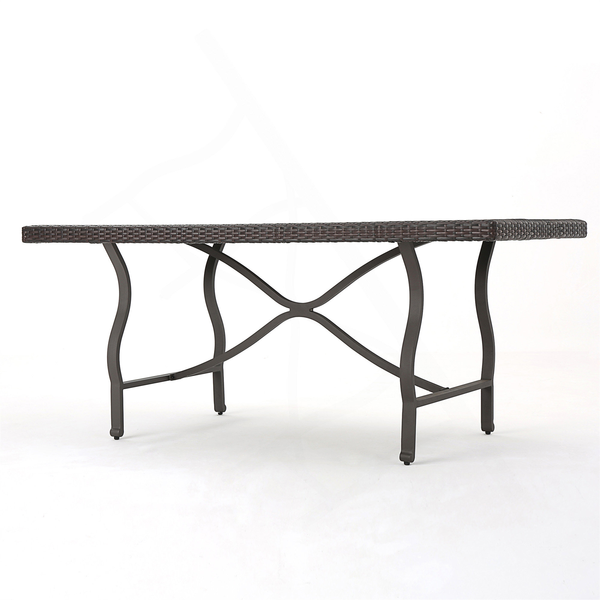 Dakota Fields Sleek Wicker Patio Dining Table With Durable For Outdoor ...