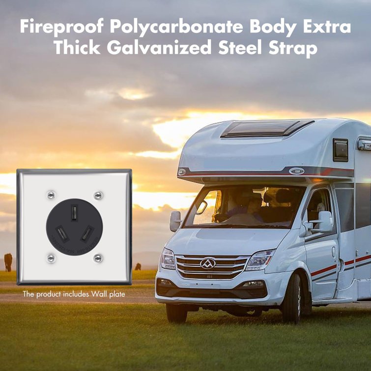 Aotri NEMA 10-50R Flush Mounting Power Outlet,50Amp,3P,3W,125/250V,UL ...