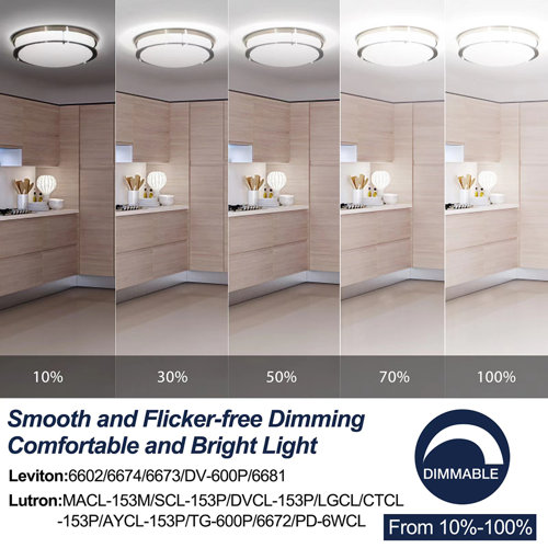Hokku Designs Shook LED Flush Mount Selectable Color Temperature ...