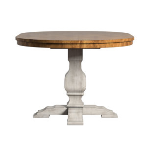 Three Posts™ Fortville Extendable Oval Solid Wood Dining Table ...