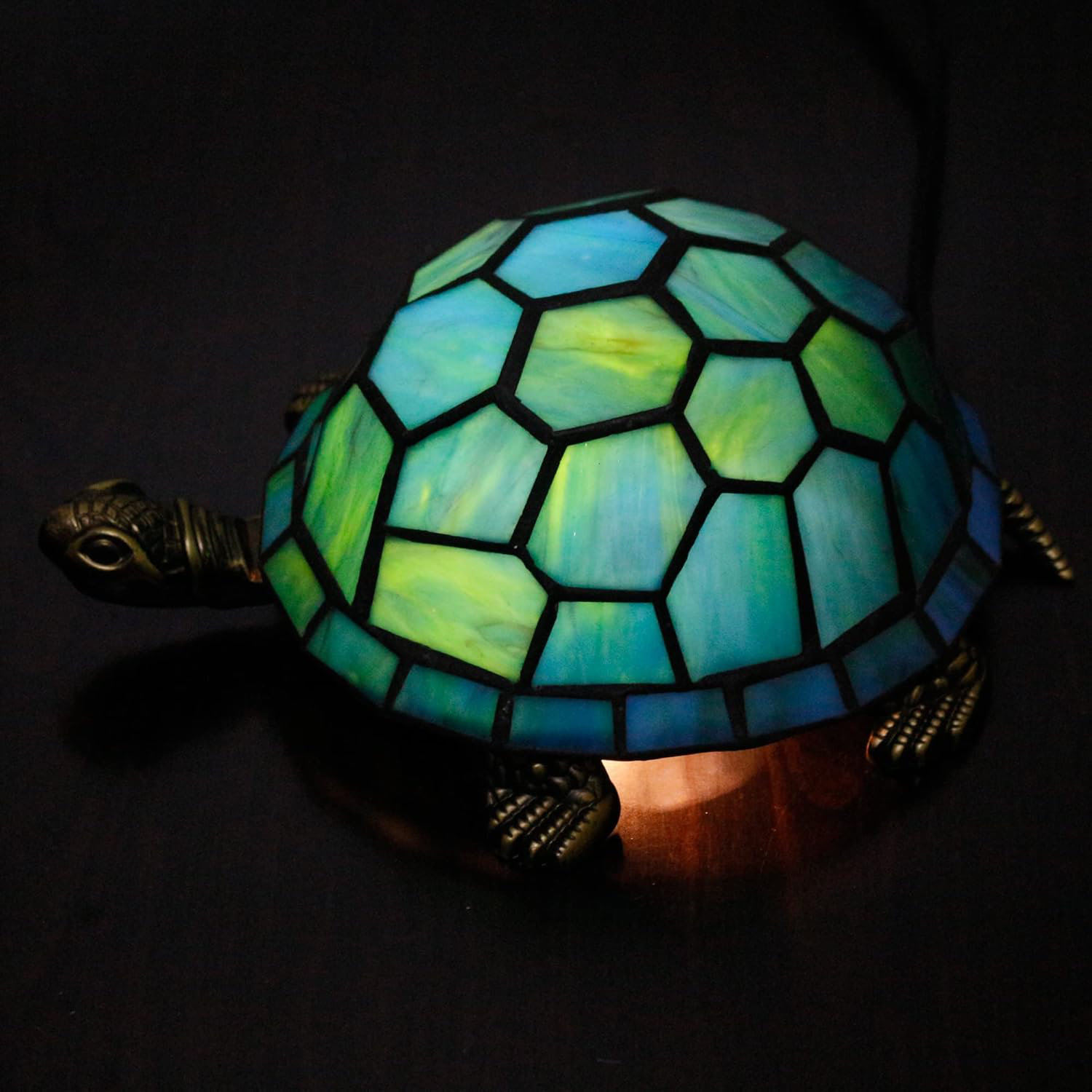 Bayou Breeze Tiffany Style Tortoise Stained Glass Desk Lamp With ...