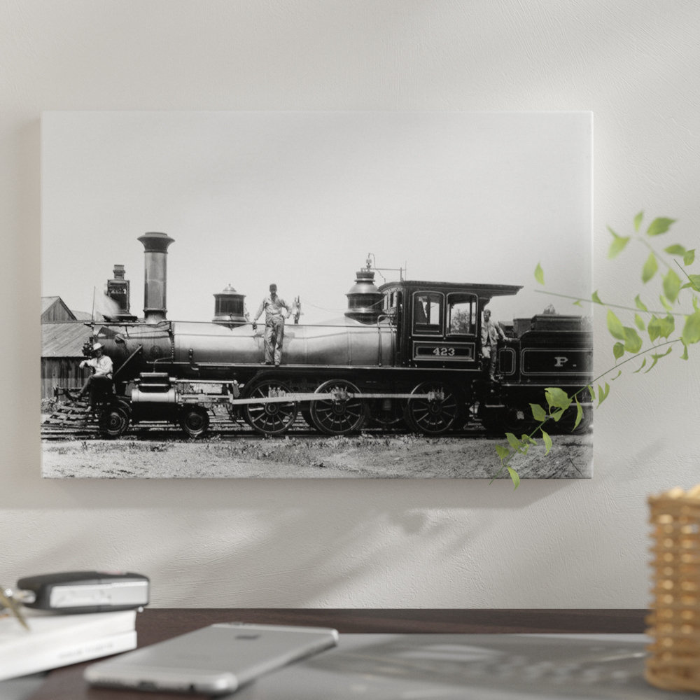 East Urban Home '1900s Three Men Workers Standing on Train Steam Engine ...