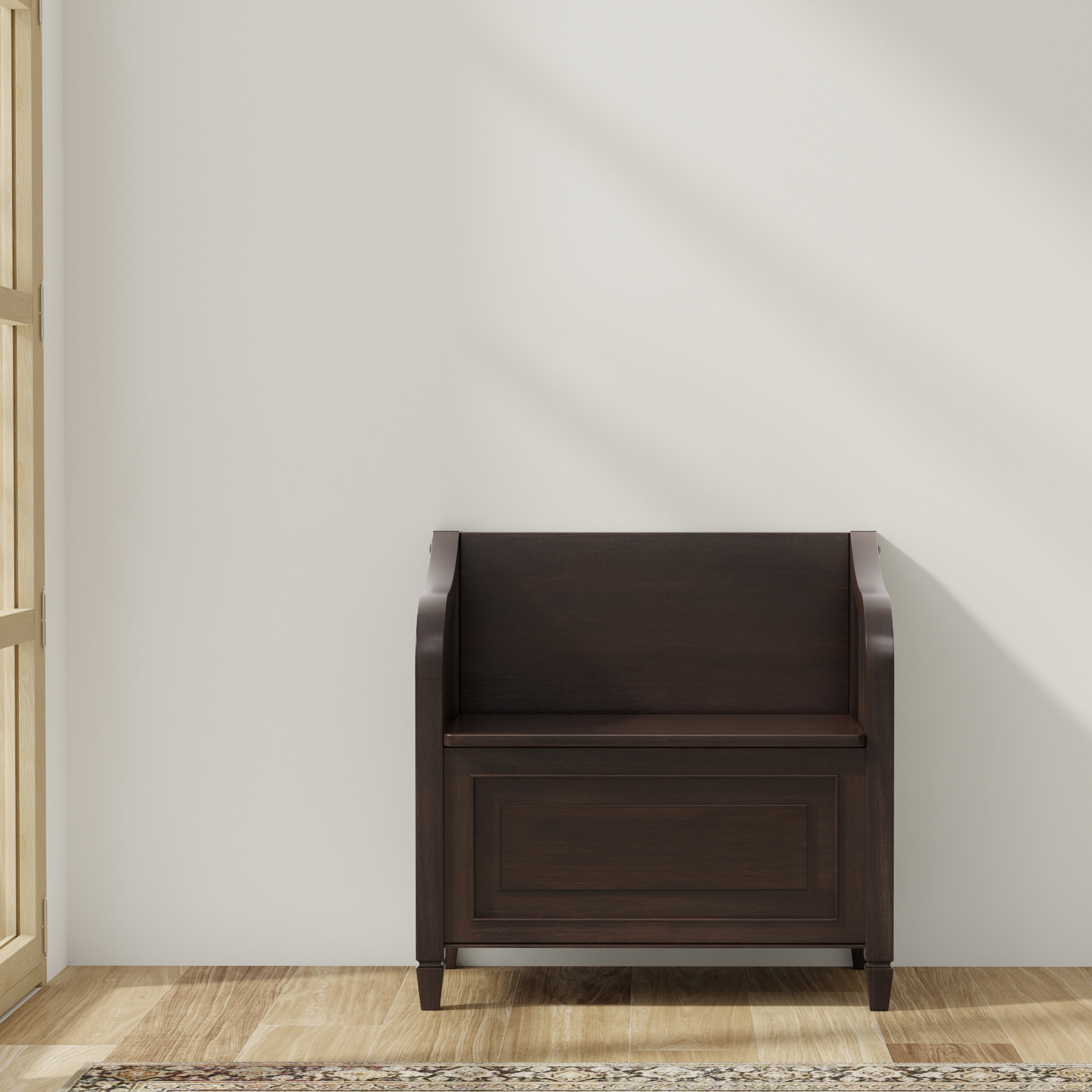Darby Home Co Afan SOLID WOOD Small Entryway Storage Bench in Chestnut ...