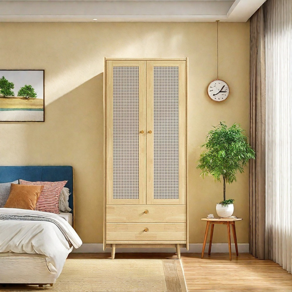 marlao Simple Rattan Woven Wardrobe - Wayfair Canada