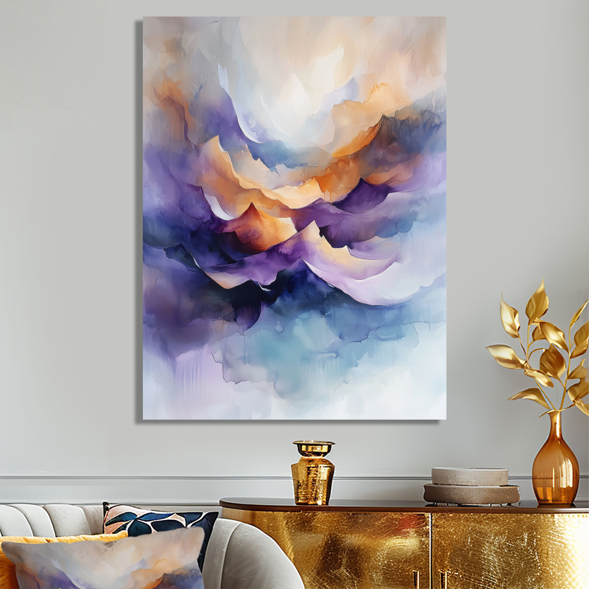 Ivy Bronx Alethia - Abstract Liquid Ink Metal Wall Art | Wayfair