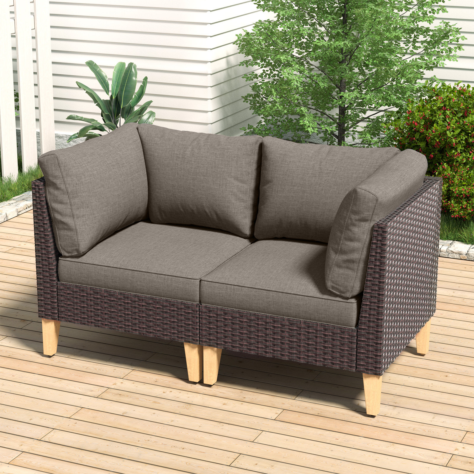 Ebern Designs Tuule Patio Accent Chair with Cushions | Wayfair