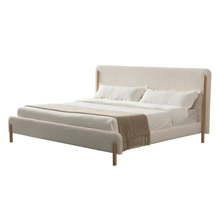 VIG Furniture Electra - Modern Ivory + Rubberwood Bed | Wayfair
