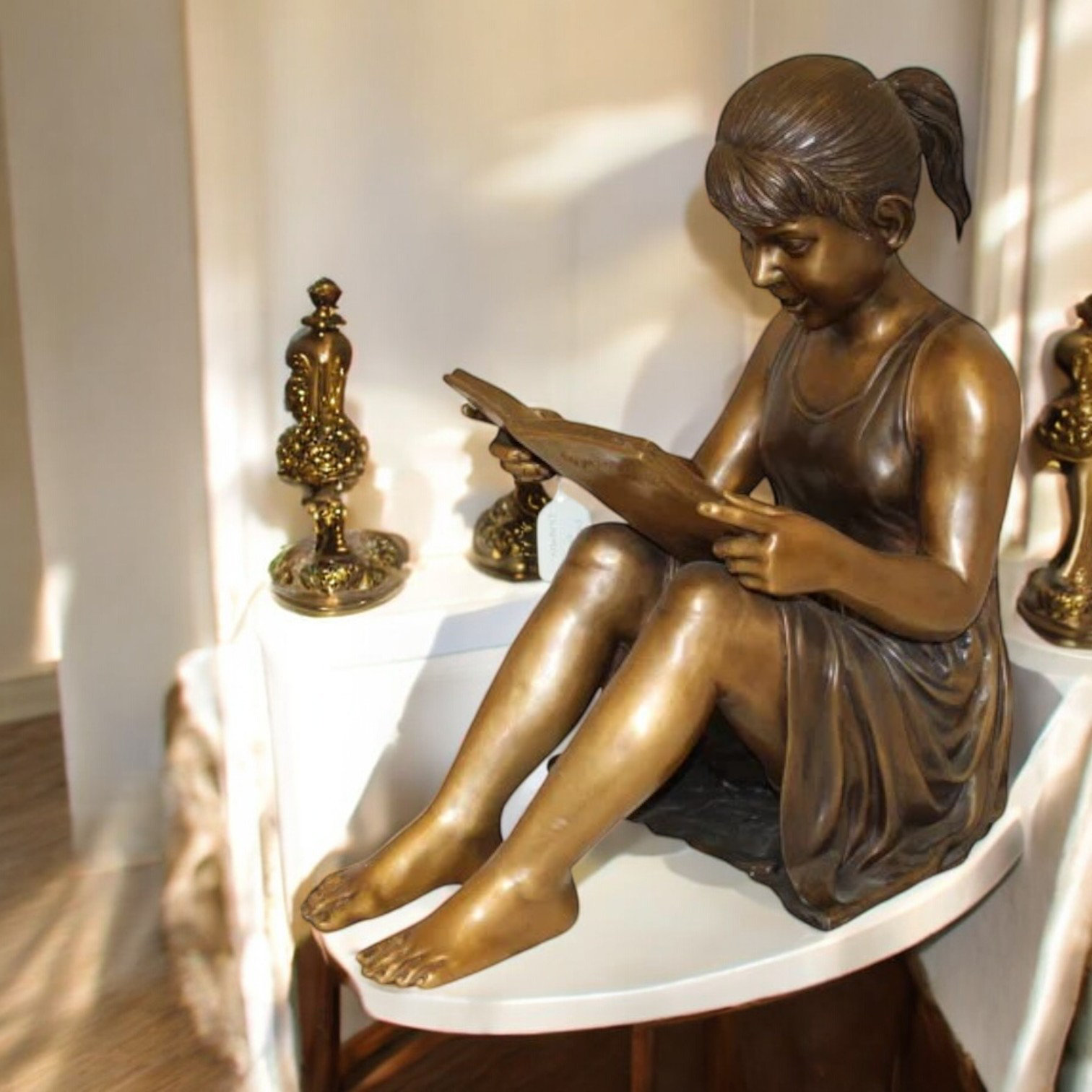 Bloomsbury Market Girl Reading a Book Bronze Statue – Elegant Hibbing ...