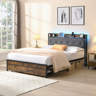 Latitude Run® Queen Bed Frame With Storage, LED Lights Upholstered ...