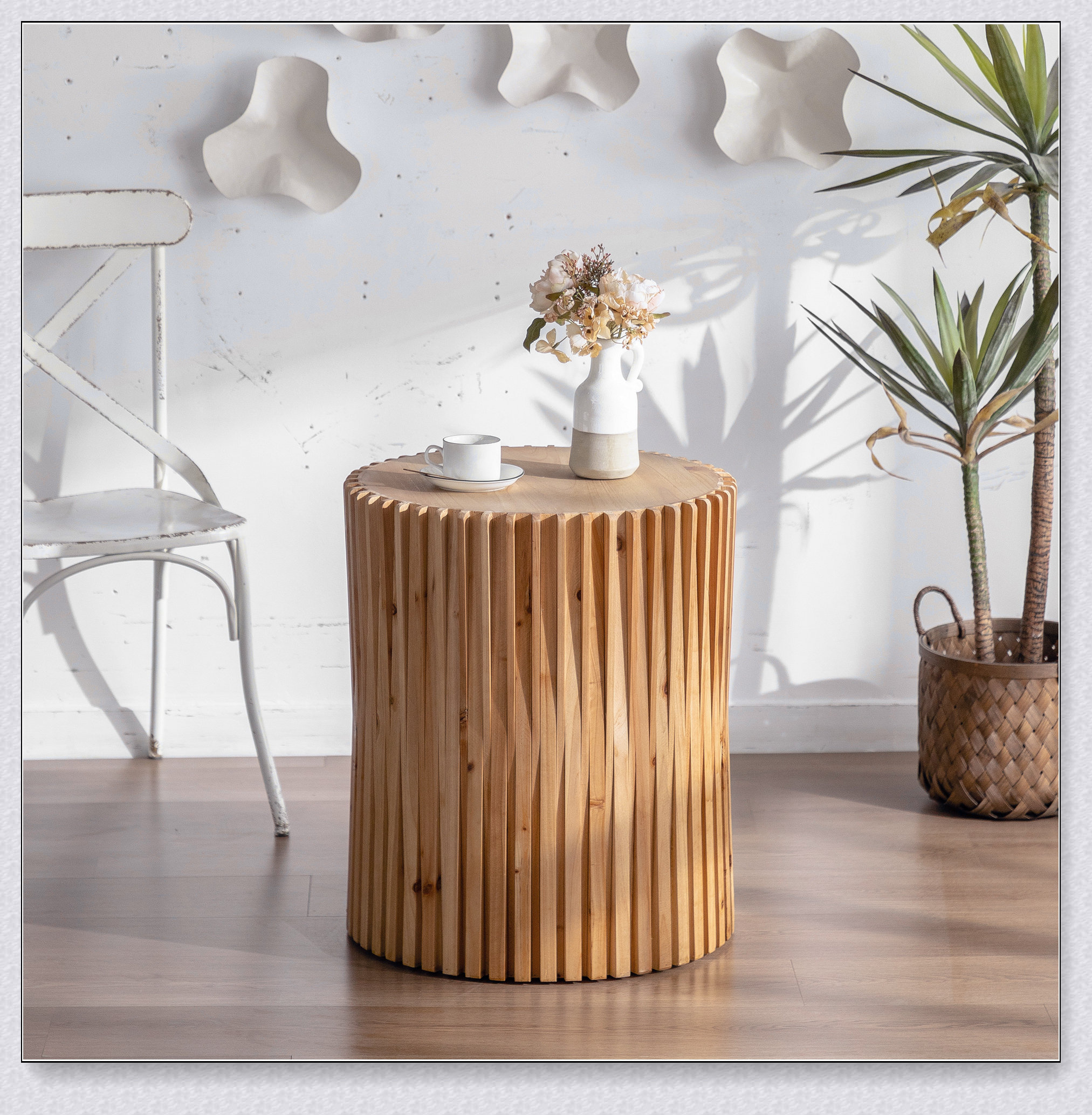 Dakota Fields Retro Fashion Style Cylindrical Coffee Table with ...