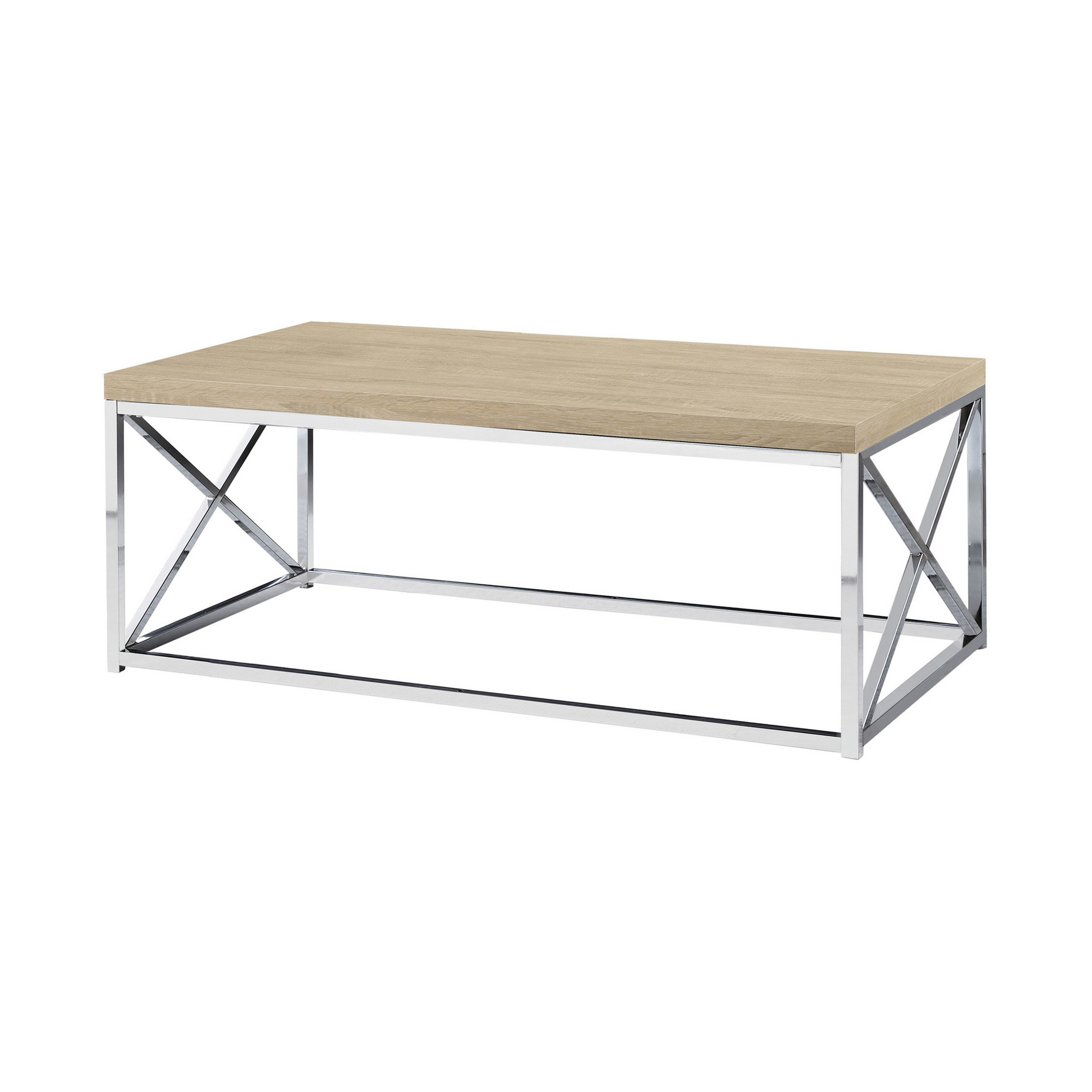 Benjara Brady Coffee Table, Rectangular 44 Inch, Laminate, Metal Frame ...