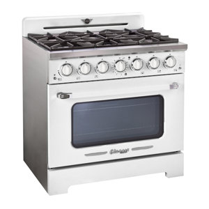 Unique Classic Retro 36" 6-Burner 5.2 cu. ft. Freestanding Gas Range ...