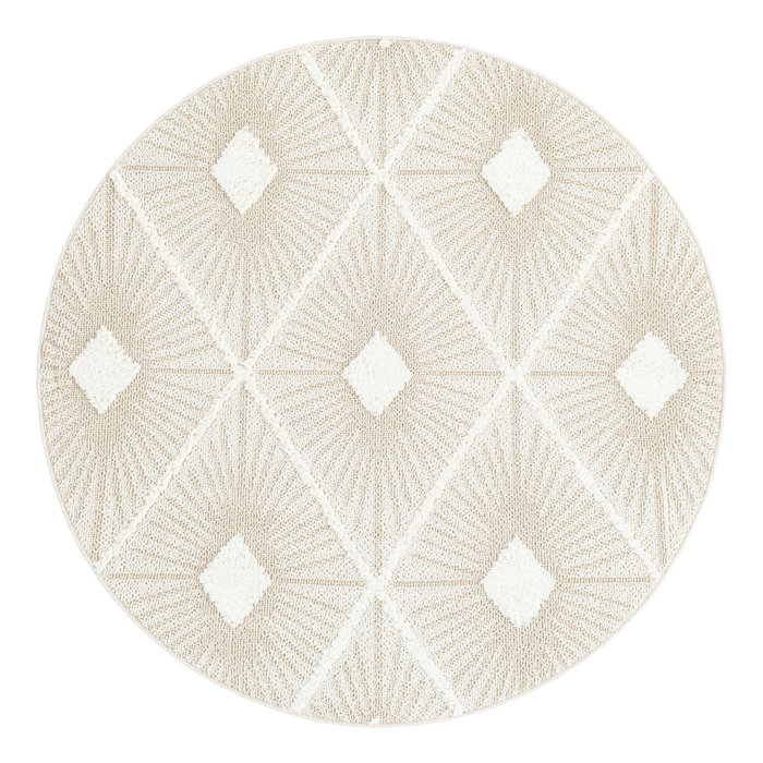 The Twillery Co.® Longmeadow Geometric Ivory/White Machine Woven ...