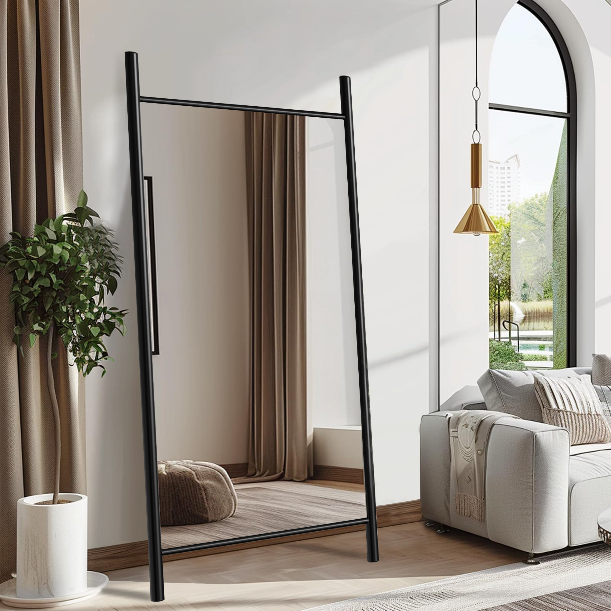 Hokku Designs Ladder-shaped Solid Wood Framed Full-length Floor or Wall ...