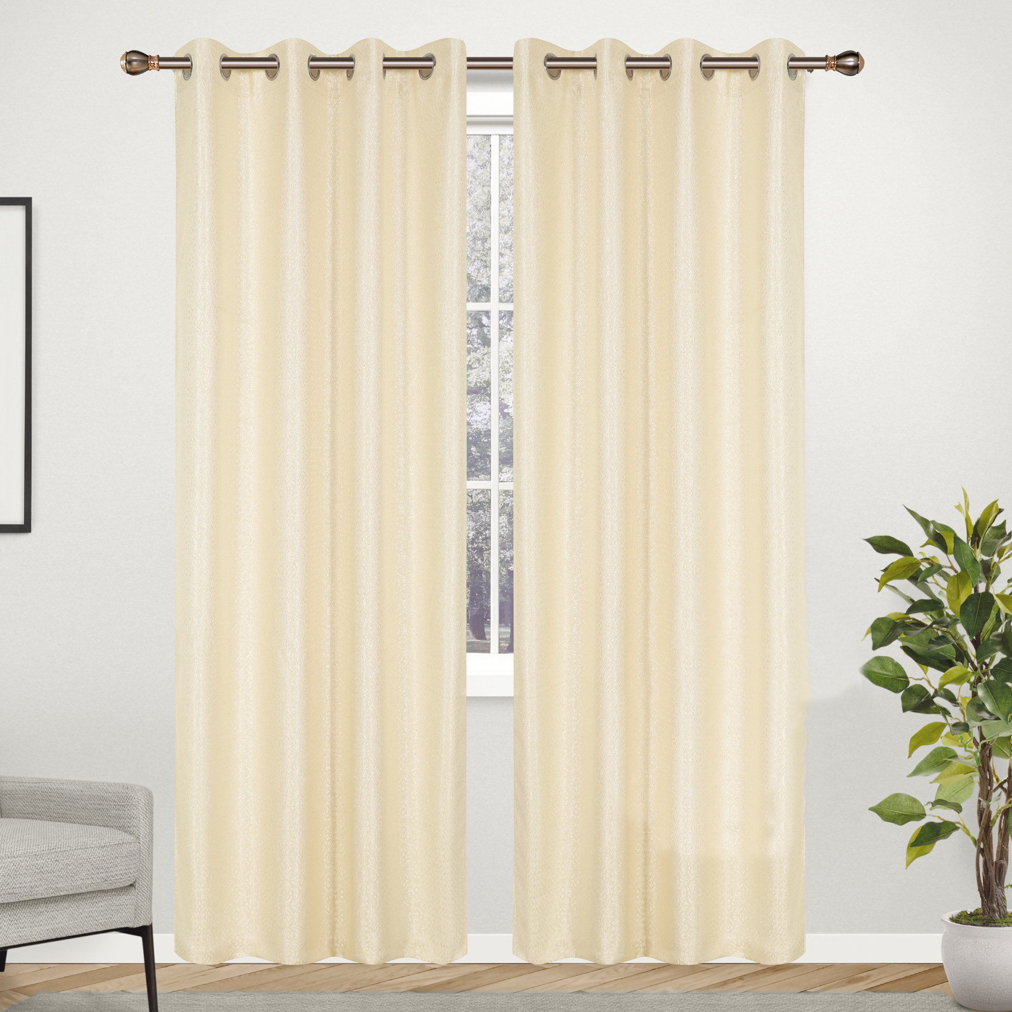 House of Hampton® Adrik Lined Interlined Wave Solid Color Room ...
