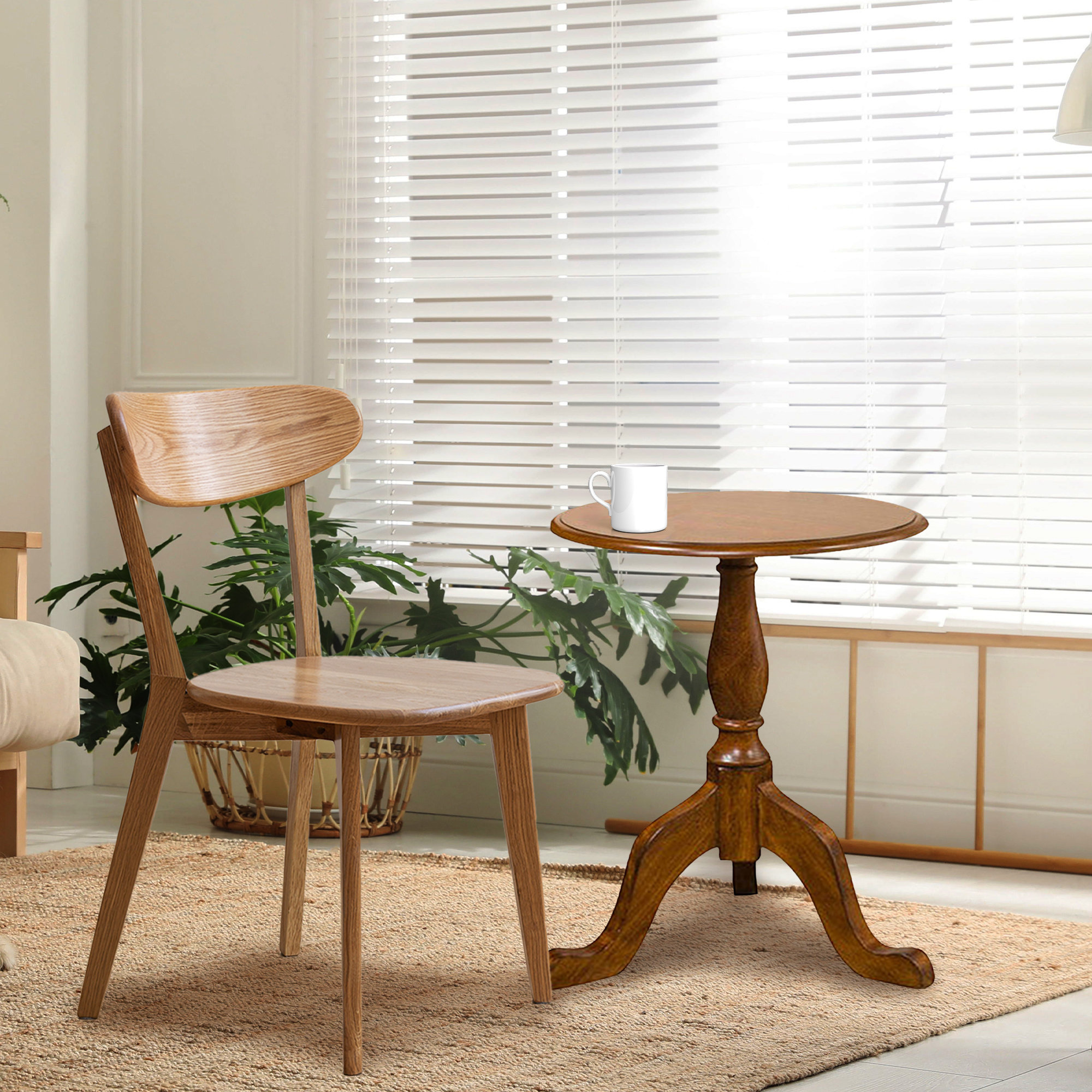 Wade Logan Asgari Solid Wood Side Chair in Oak | Wayfair