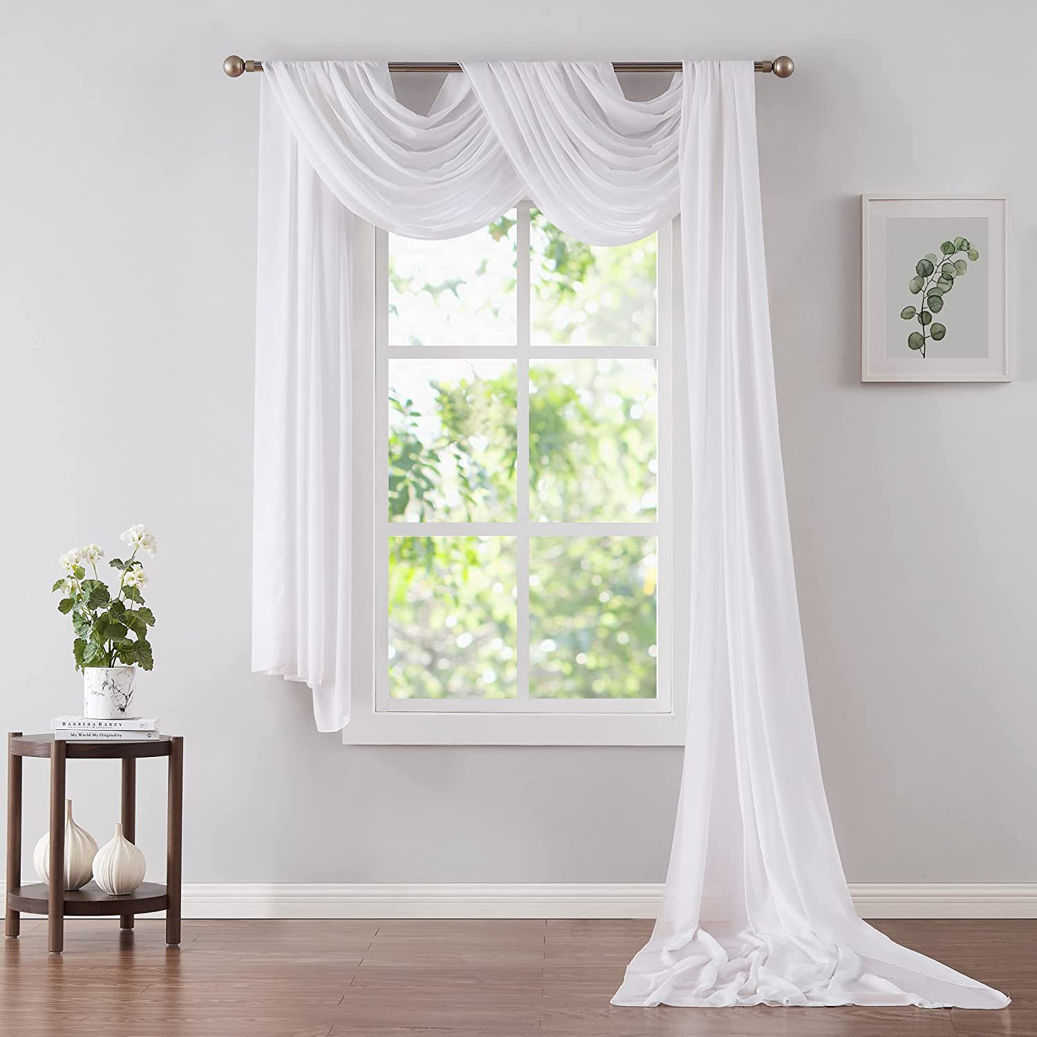 Eider & Ivory™ Candida Chiffon Solid Semi-Sheer Window Scarf & Reviews ...