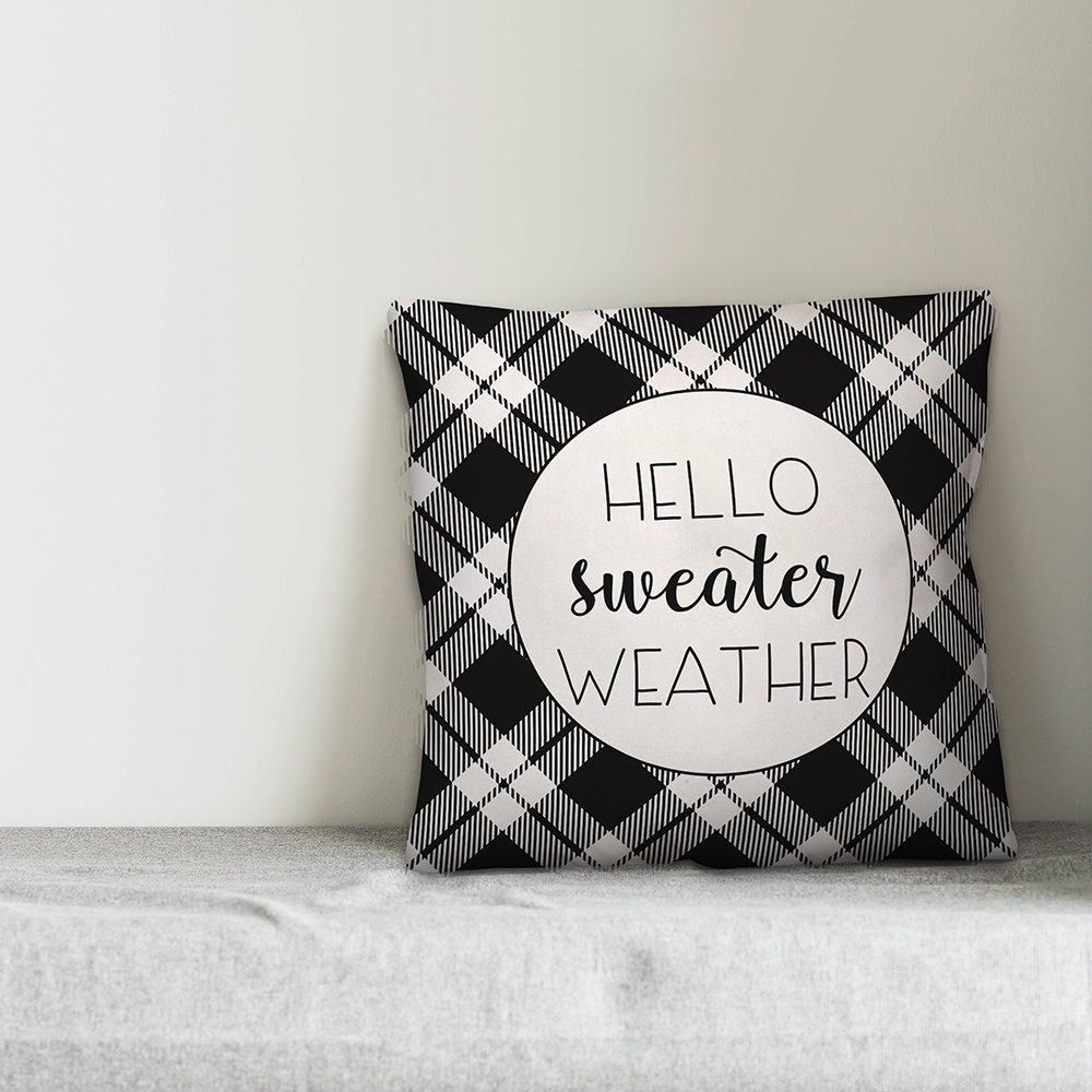 Designs Direct Creative Group Hello Sweater Weather Throw Pillow | Wayfair