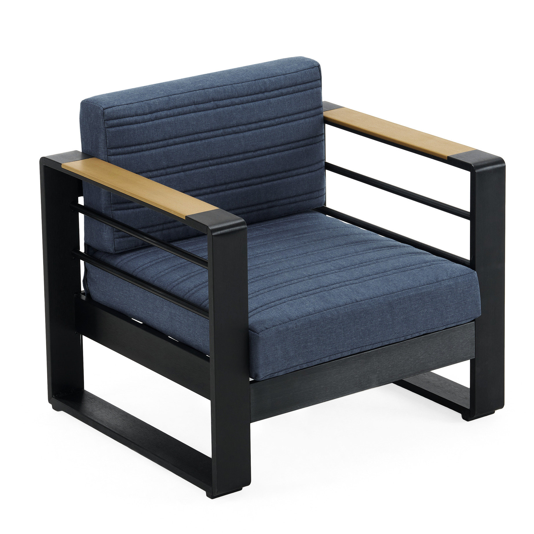 huibaoxiang Outdoor Chair With Aluminum Frame - Rust-, Slat Design ...