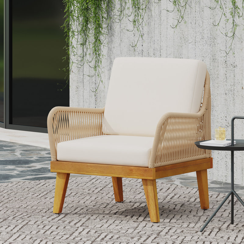 Winston Porter Varian Patio Chair with Cushions | Wayfair