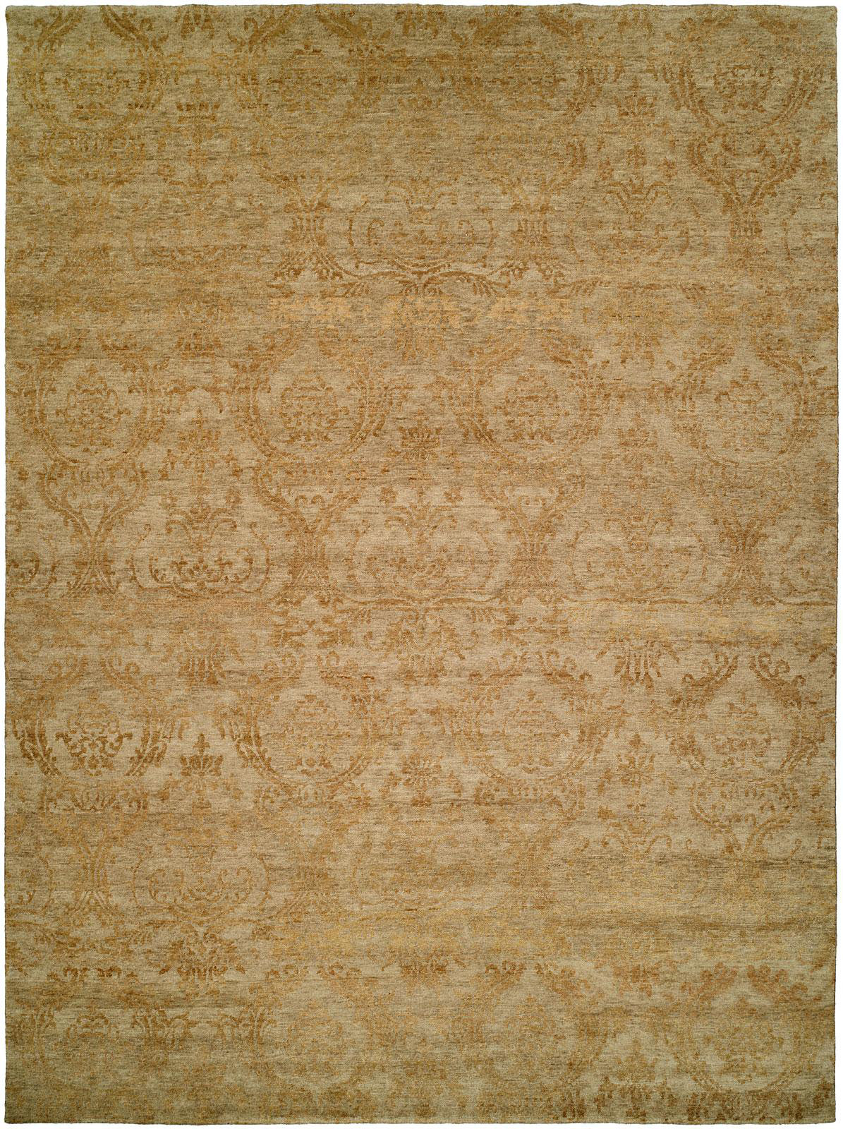 Wildon Home® Damask Hand Knotted Wool Beige Area Rug | Wayfair
