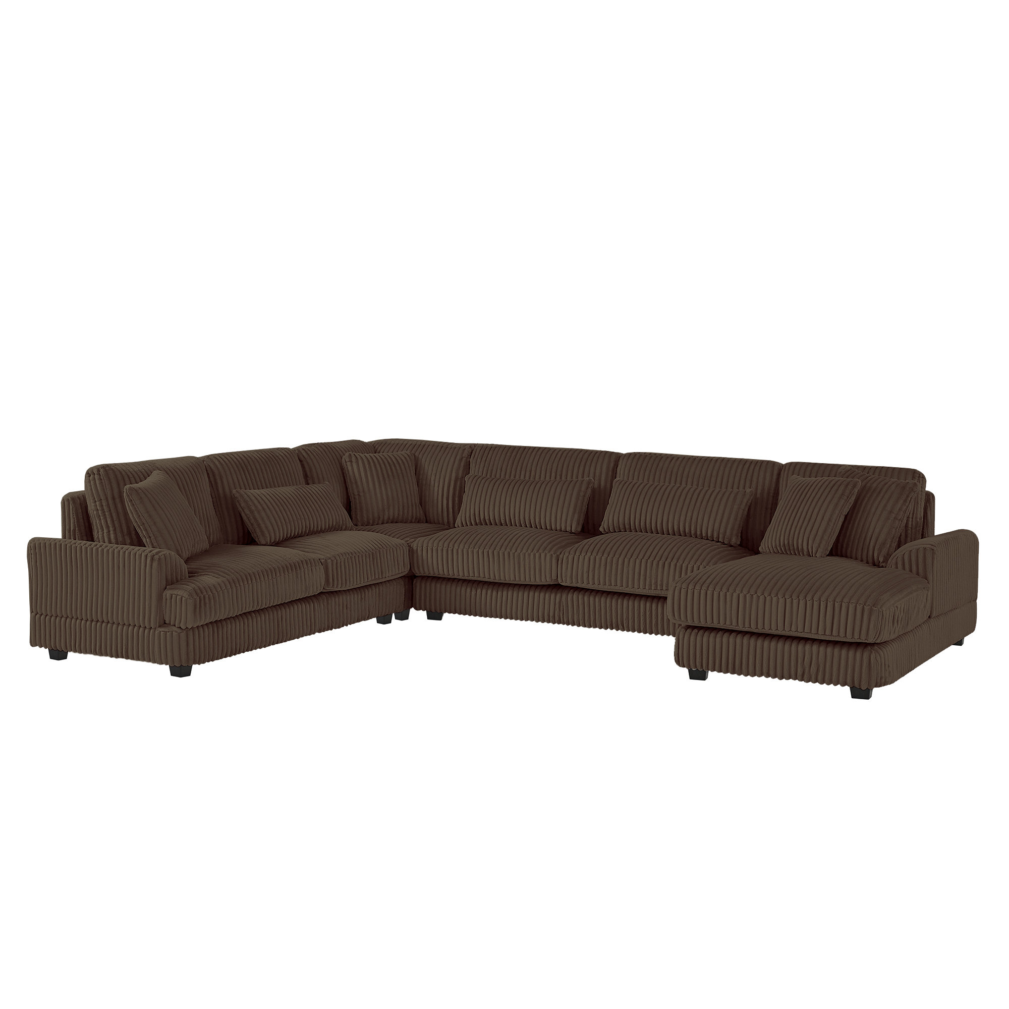 Hokku Designs Oversized U-shaped Sectionals, Soft Corduroy Modern Sofa ...