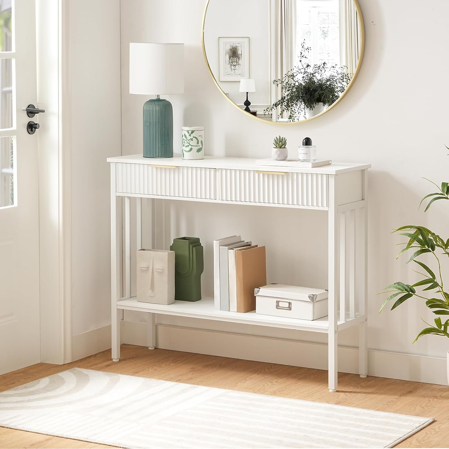 Latitude Run® Console Table, Narrow Long Entry Table With Storage Shelf ...