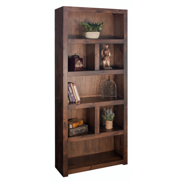 Loon Peak® Elleise 79 inch high Bookcase, No Assembly Required, Whiskey ...