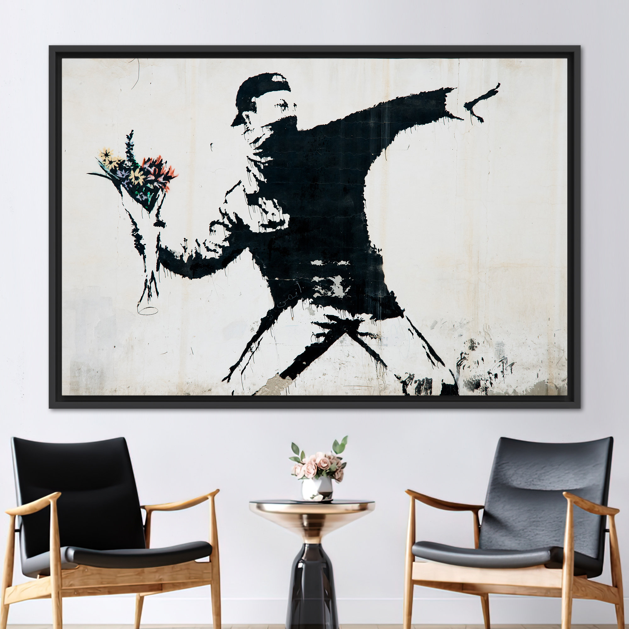 Lark Manor Anarchy Graffiti Poster, Street Wall Decor, Banksy Flower ...