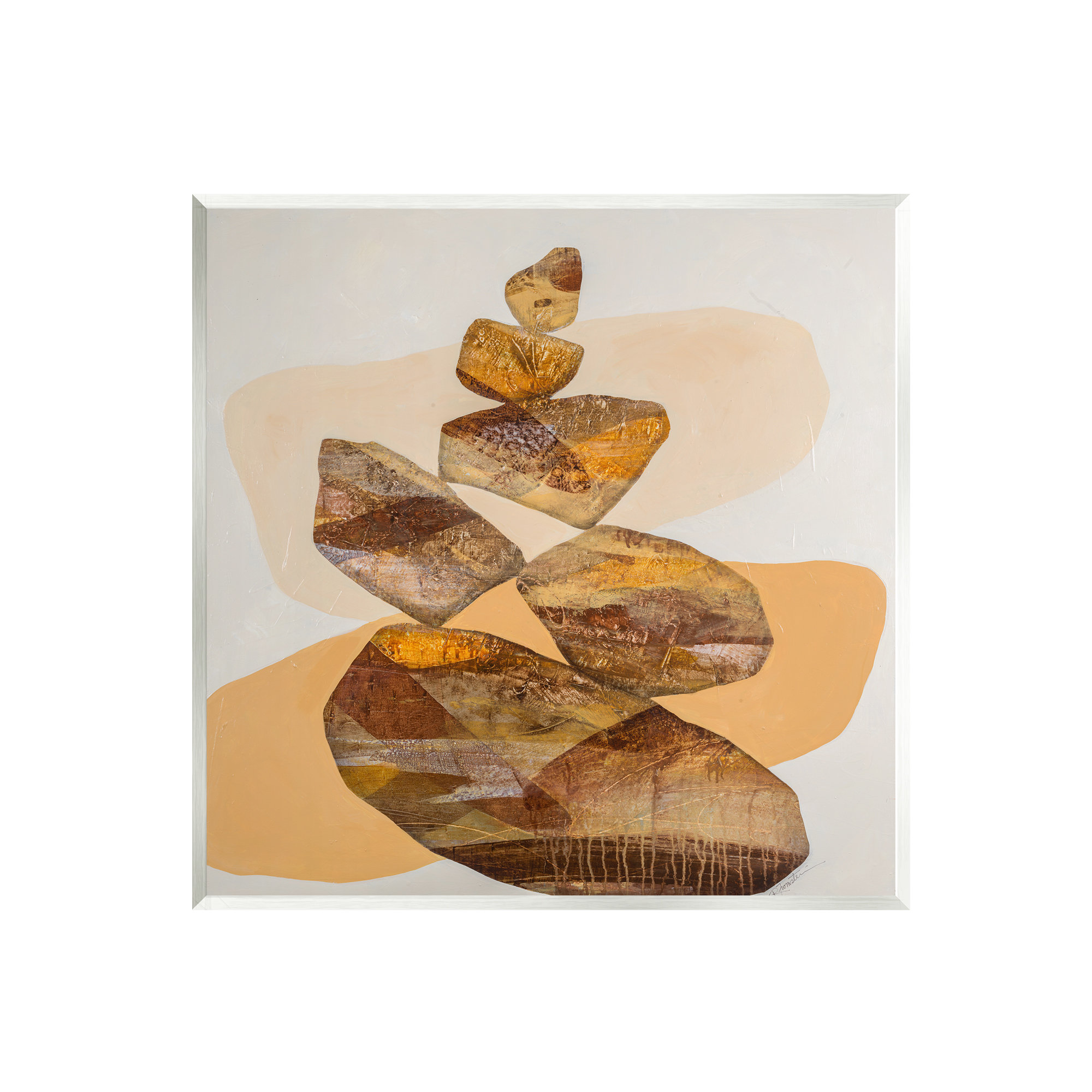 Stupell Industries Modern Natural Stacked Zen Rocks Wall Plaque Art By ...