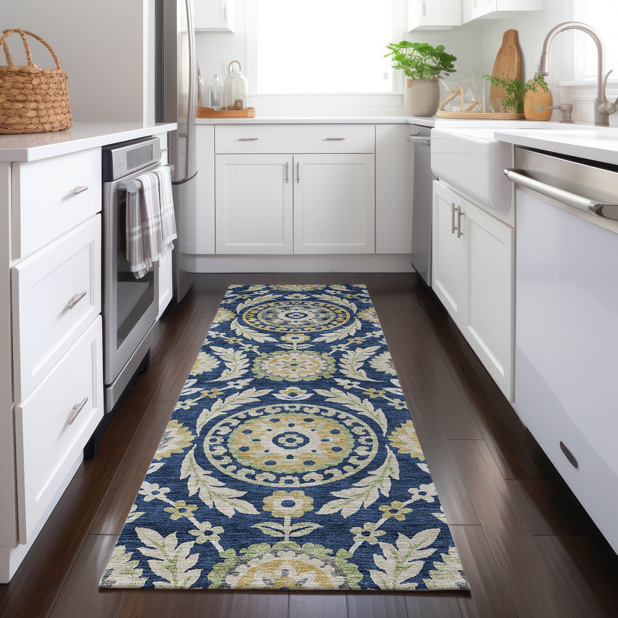 Langley Street Machine Washable Indoor/Outdoor Mahaney ACN751 Navy 3' x ...