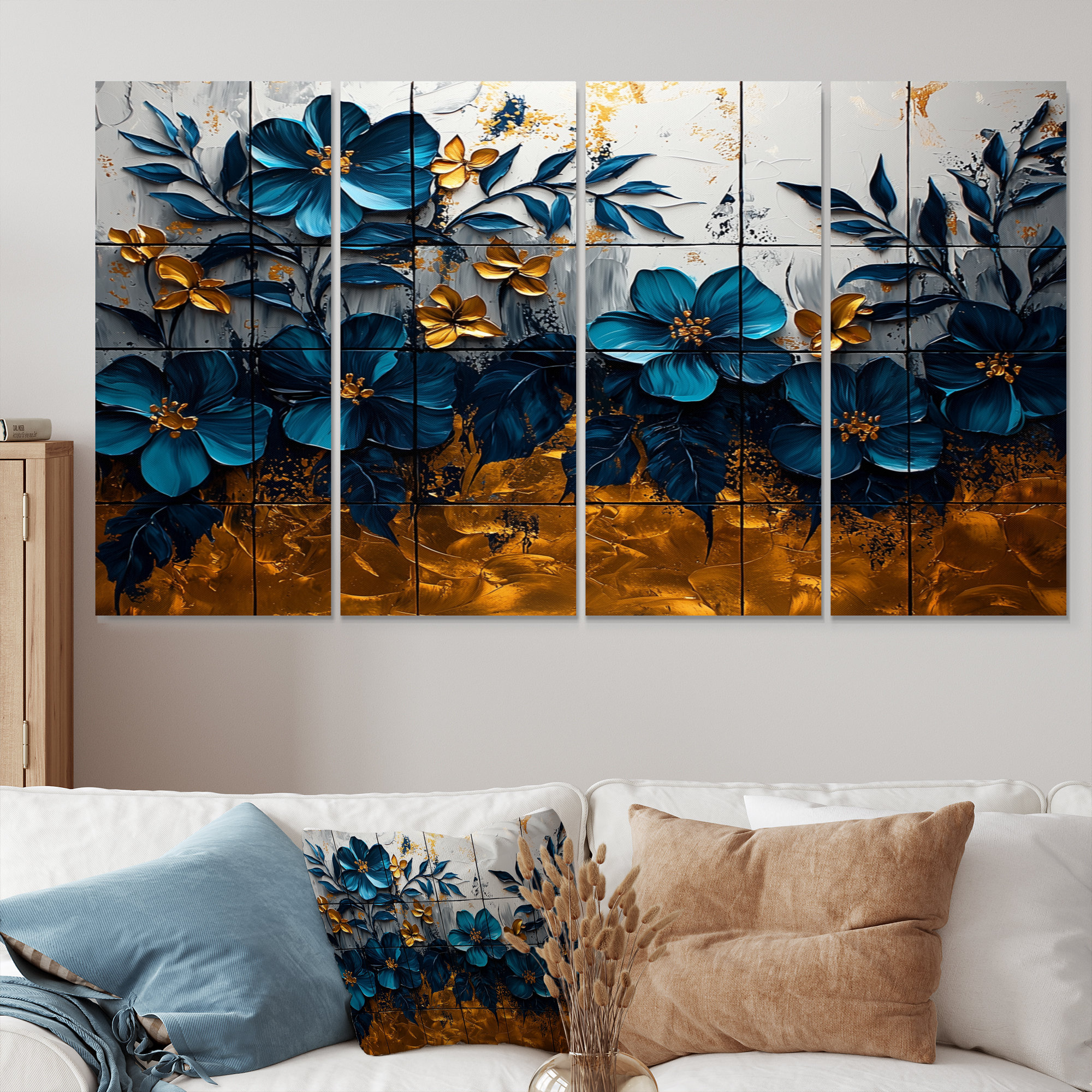 Mercer41 Blue Polynesian Paradise Poppies Tiles III - Boho Tiles Wall ...