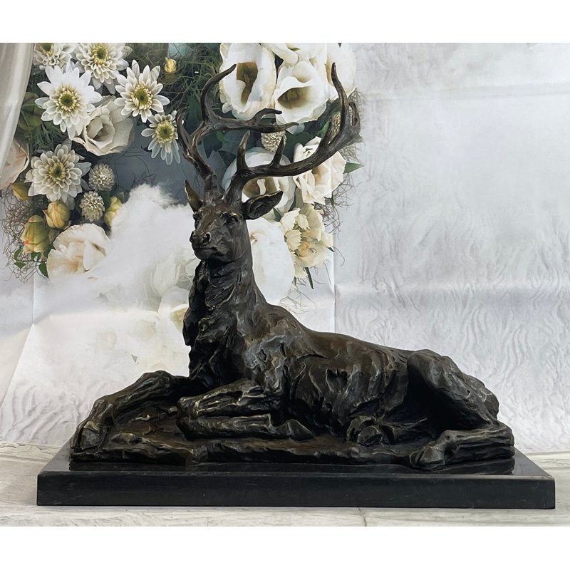 Loon Peak® Abniel Handmade Stag Elk Deer Buck Hunter Bronze Marble ...
