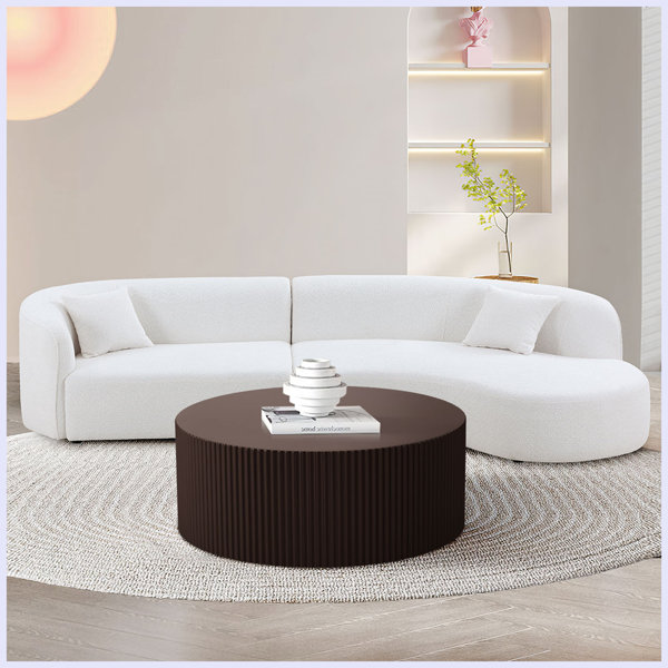 Brayden Studio® Modern Handcrafted Round Coffee Table End table with ...