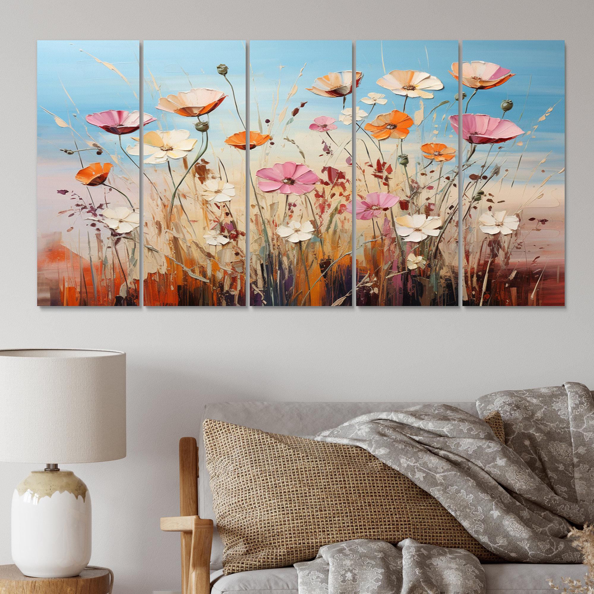 Red Barrel Studio® Abstract Colorful Wildflowers - Floral Metal Wall ...