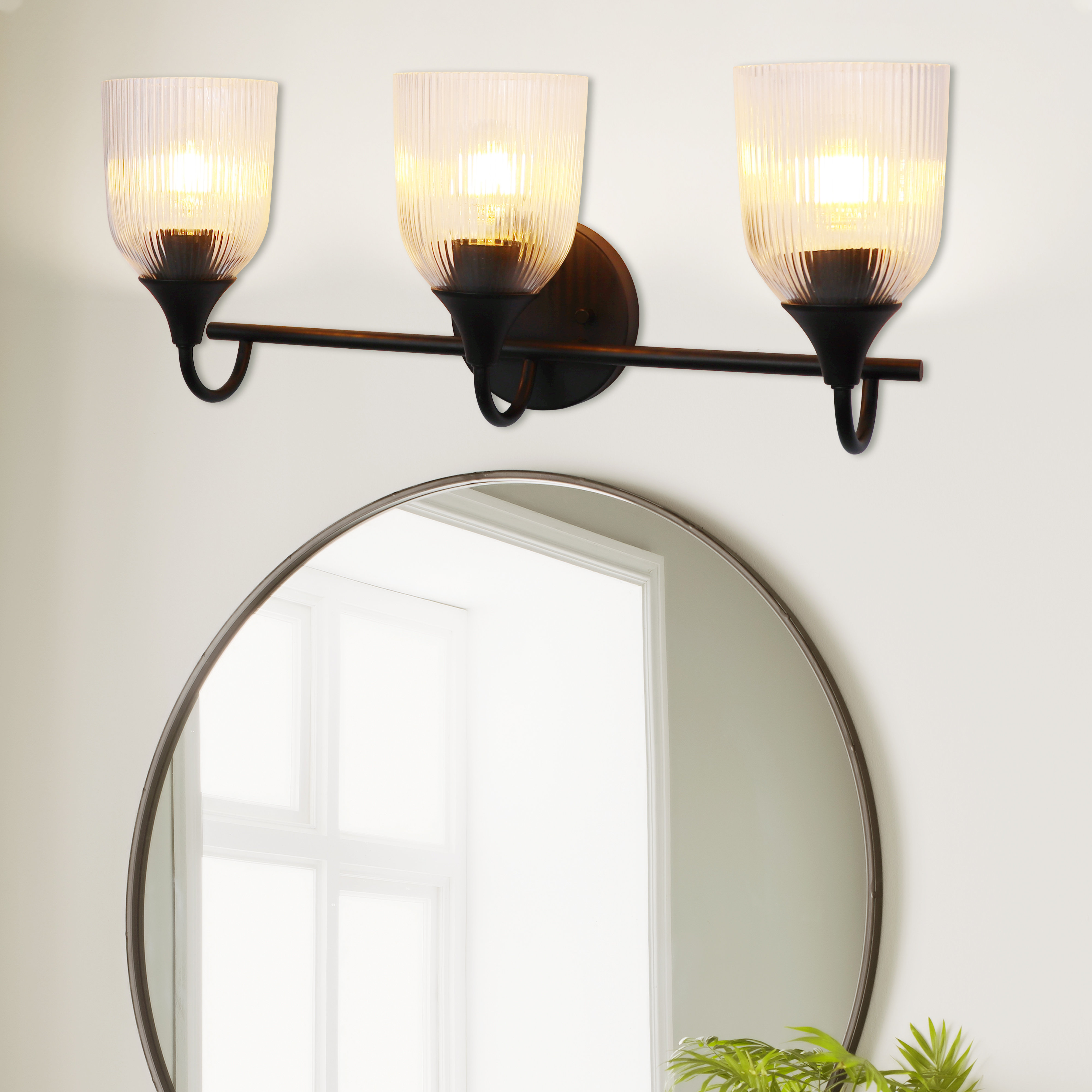 Ebern Designs Bathroom Light Fixtures, 3-Light Brushed Bathroom Vanity ...