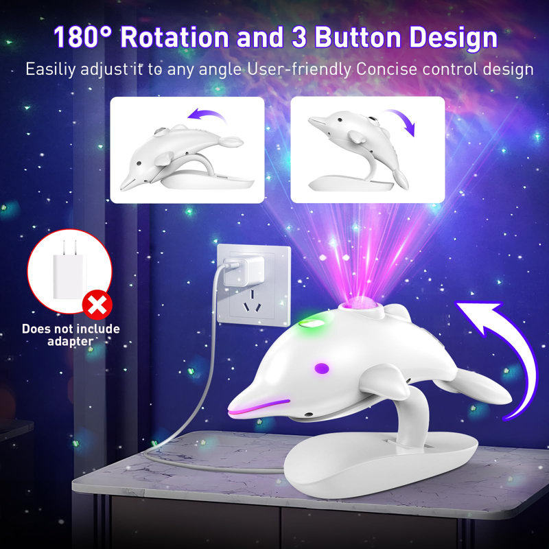 HIRVOK Dolphin Star Projector | Wayfair