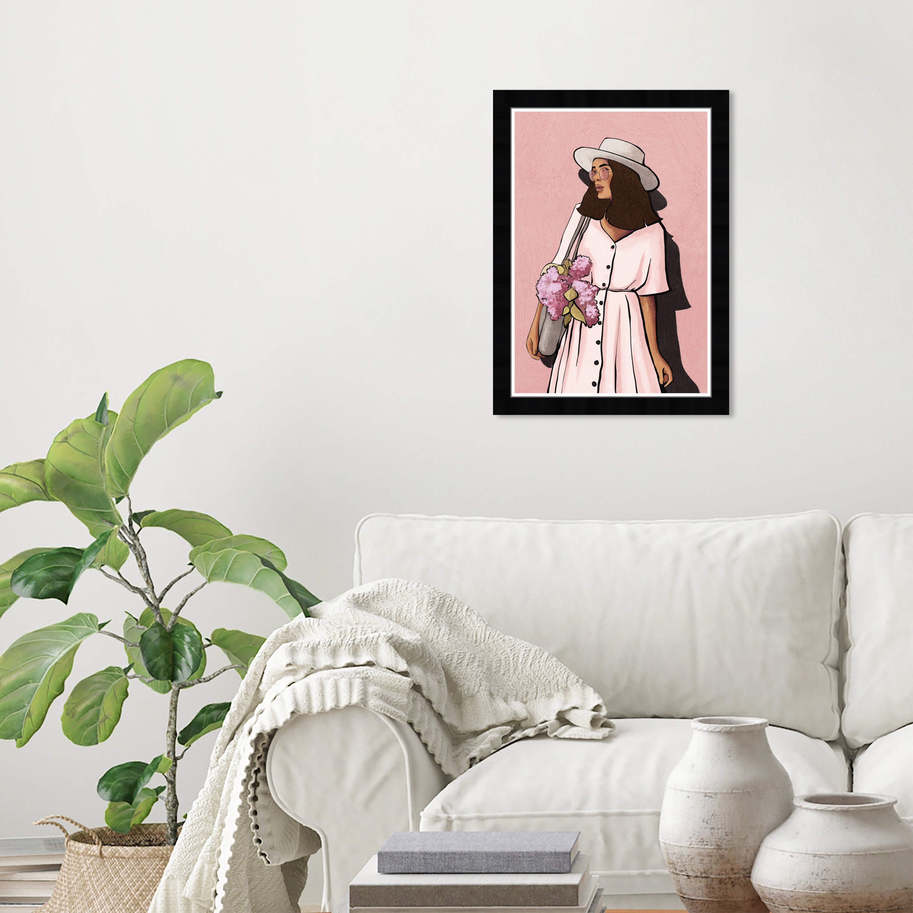 House of Hampton® Fashion and Glam Flowers too Modern Pink Paper Wall ...