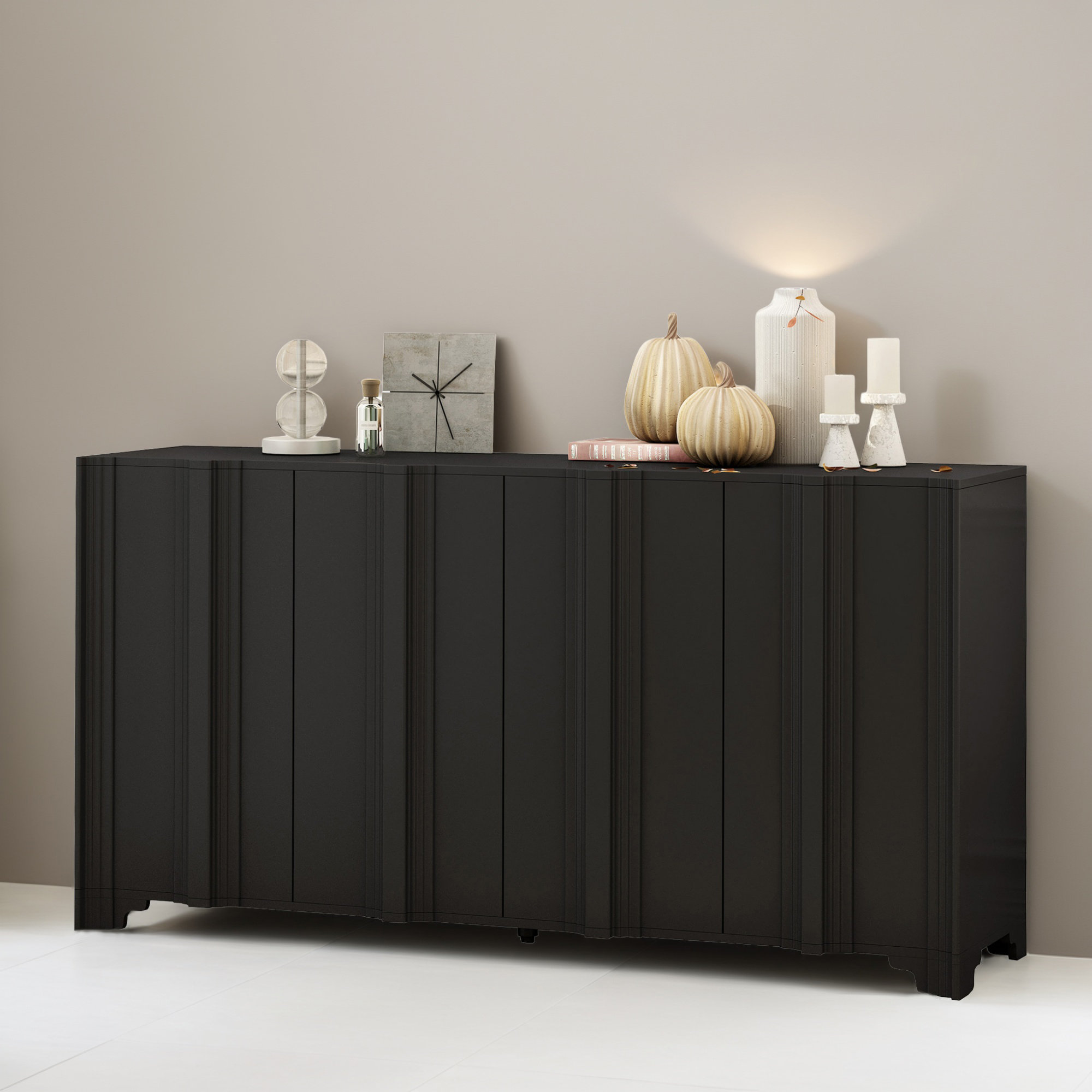 Red Barrel Studio® 60" Kitchen Storage Sideboard Buffet Cabinet Console ...