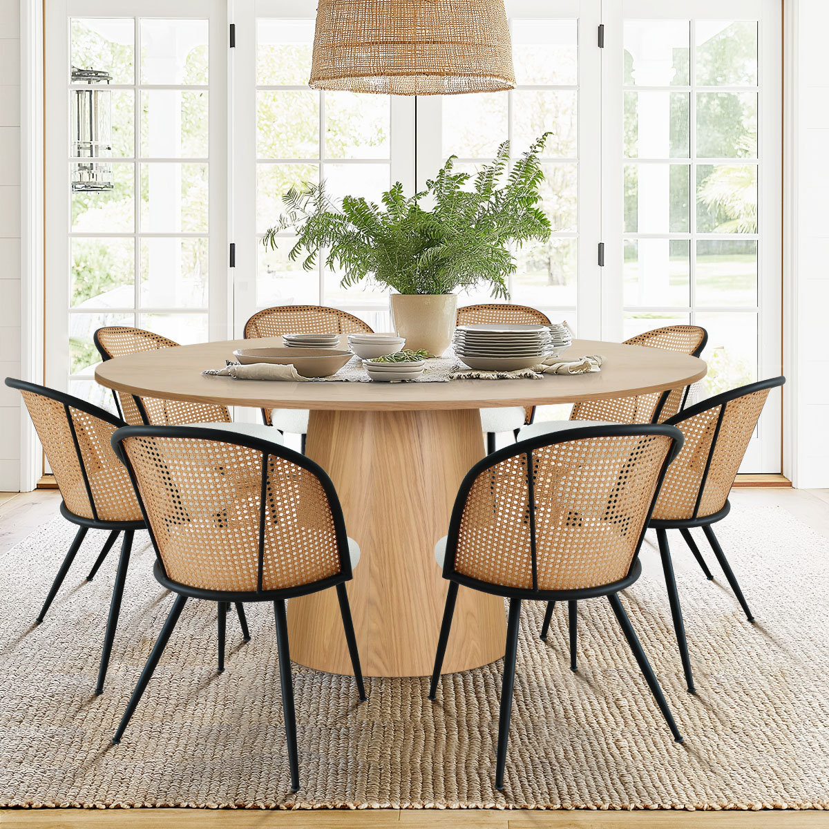 Bay Isle Home™ 8 - Person Dining Table Sets With 60'' Round Table & 8 ...