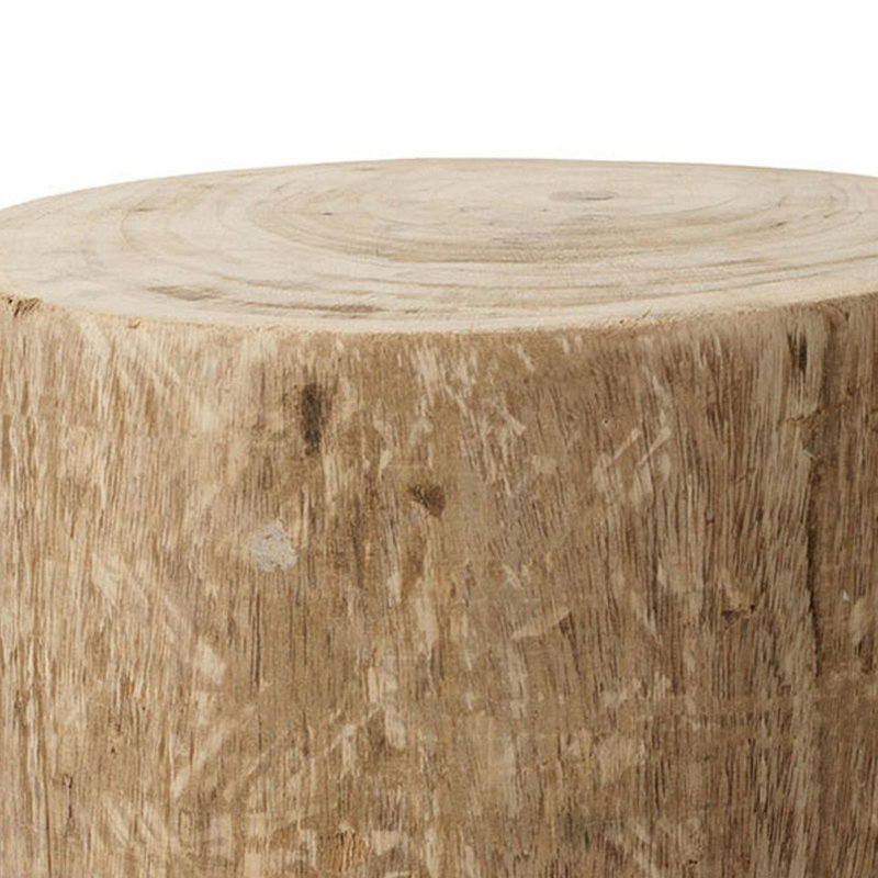 Benjara Solid Wood Tree Stump End Table | Wayfair