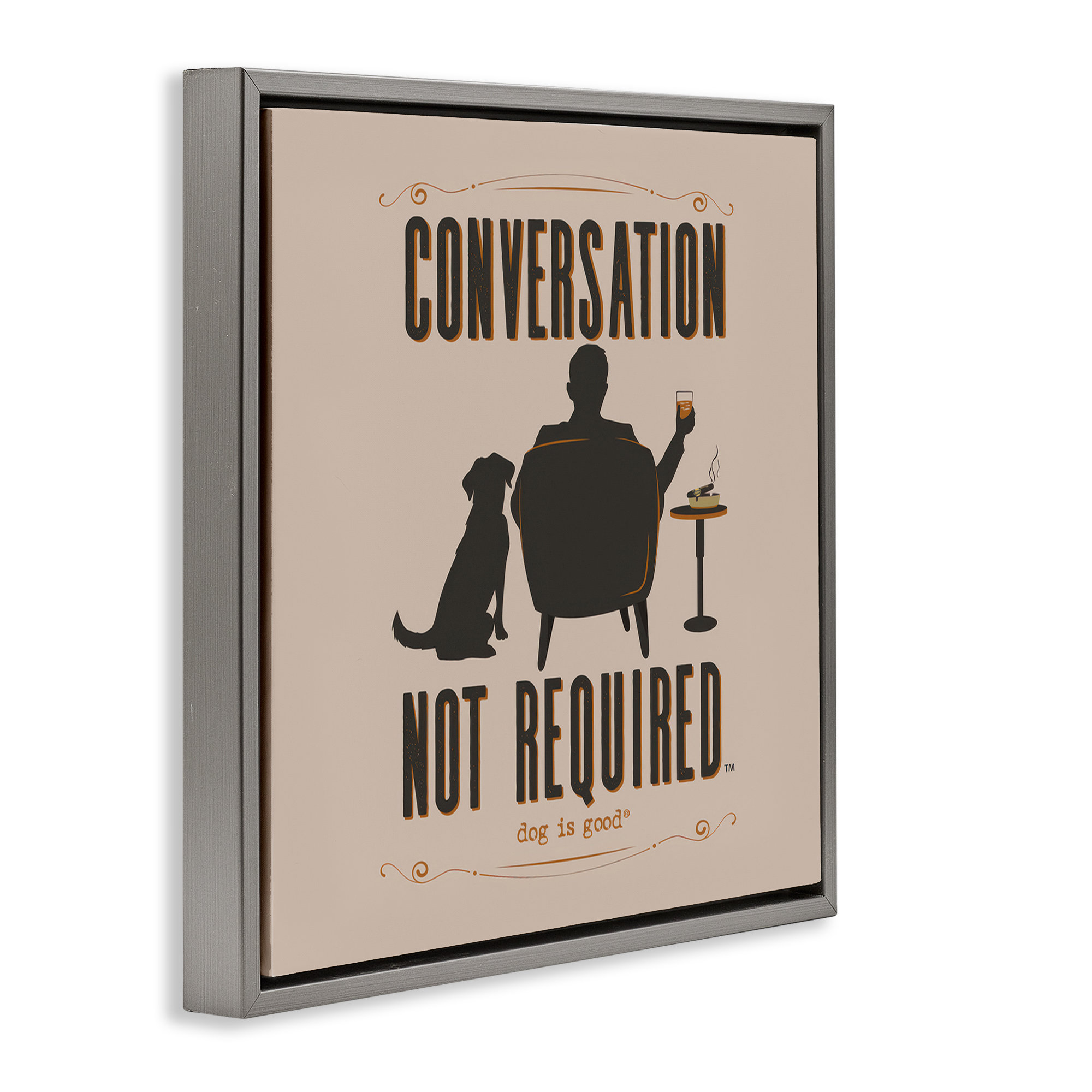 Red Barrel Studio® No Conversation Dog Humor Floater Canvas Wall Art by ...