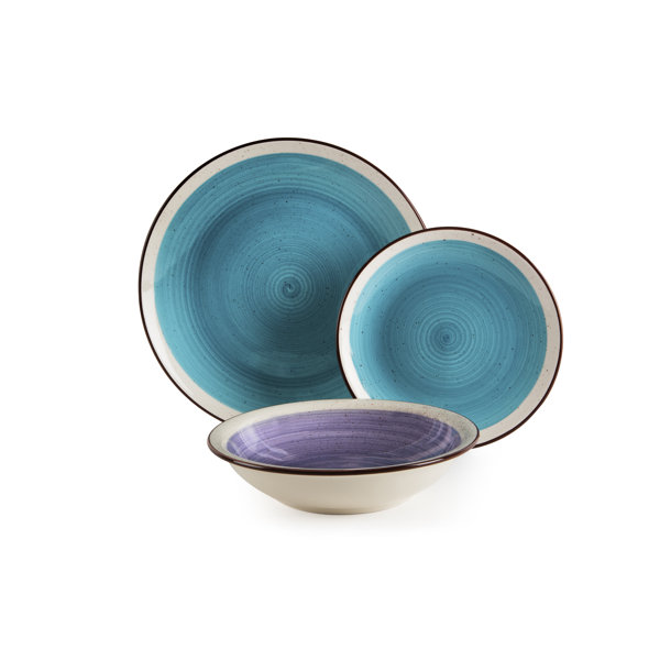 Excelsa Crazy Blue Porcelain China Dinnerware - Set of 18 | Wayfair.co.uk